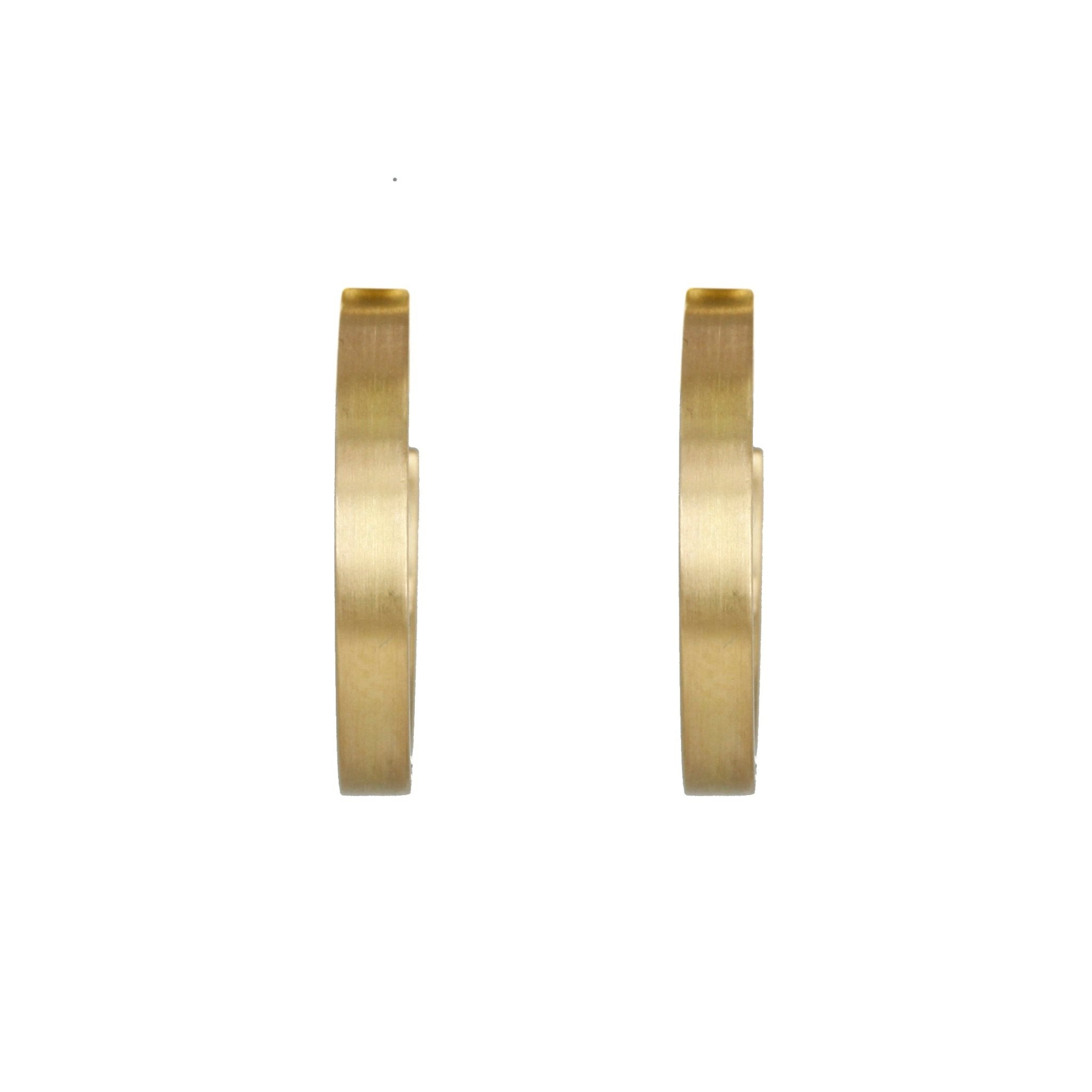 Caroline Ellen 18 Karat Yellow Gold Flat Hoop Earrings with Signature ...