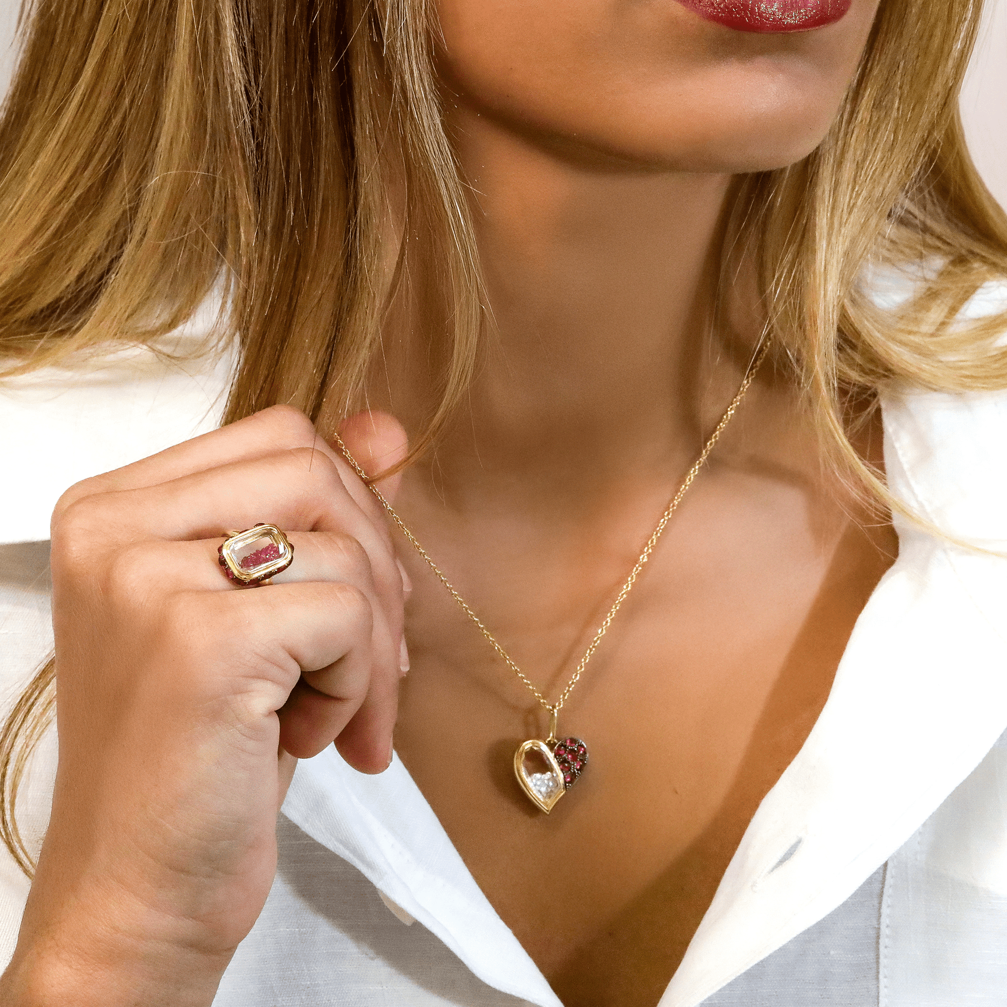 Moritz Glik 18K Gold & Ruby "Petite Antique" Shake Ring – Peridot Fine ...
