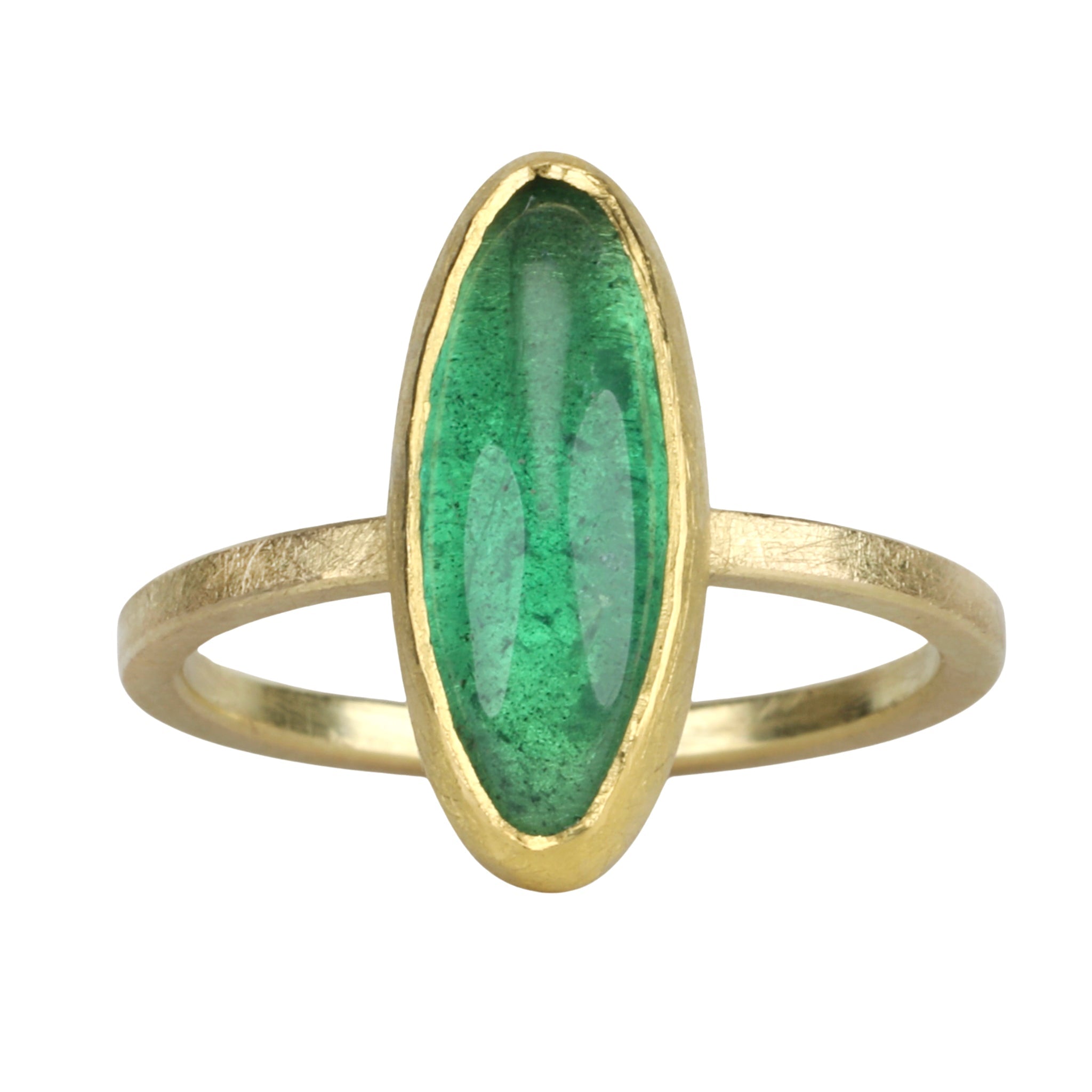 Petra Class 22K & 18K Bezel-Set Elongated Cabochon Emerald Ring ...