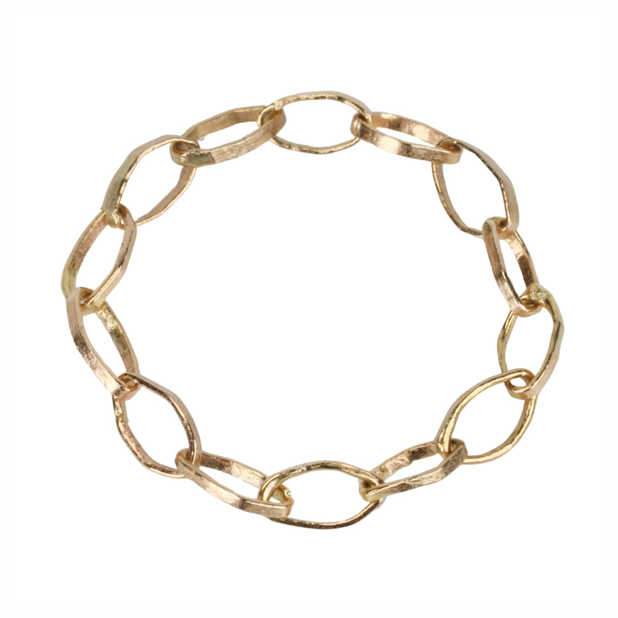 Sarah Macfadden "Dorothy" 14K Gold Handmade Flexible Link Chain Ring ...