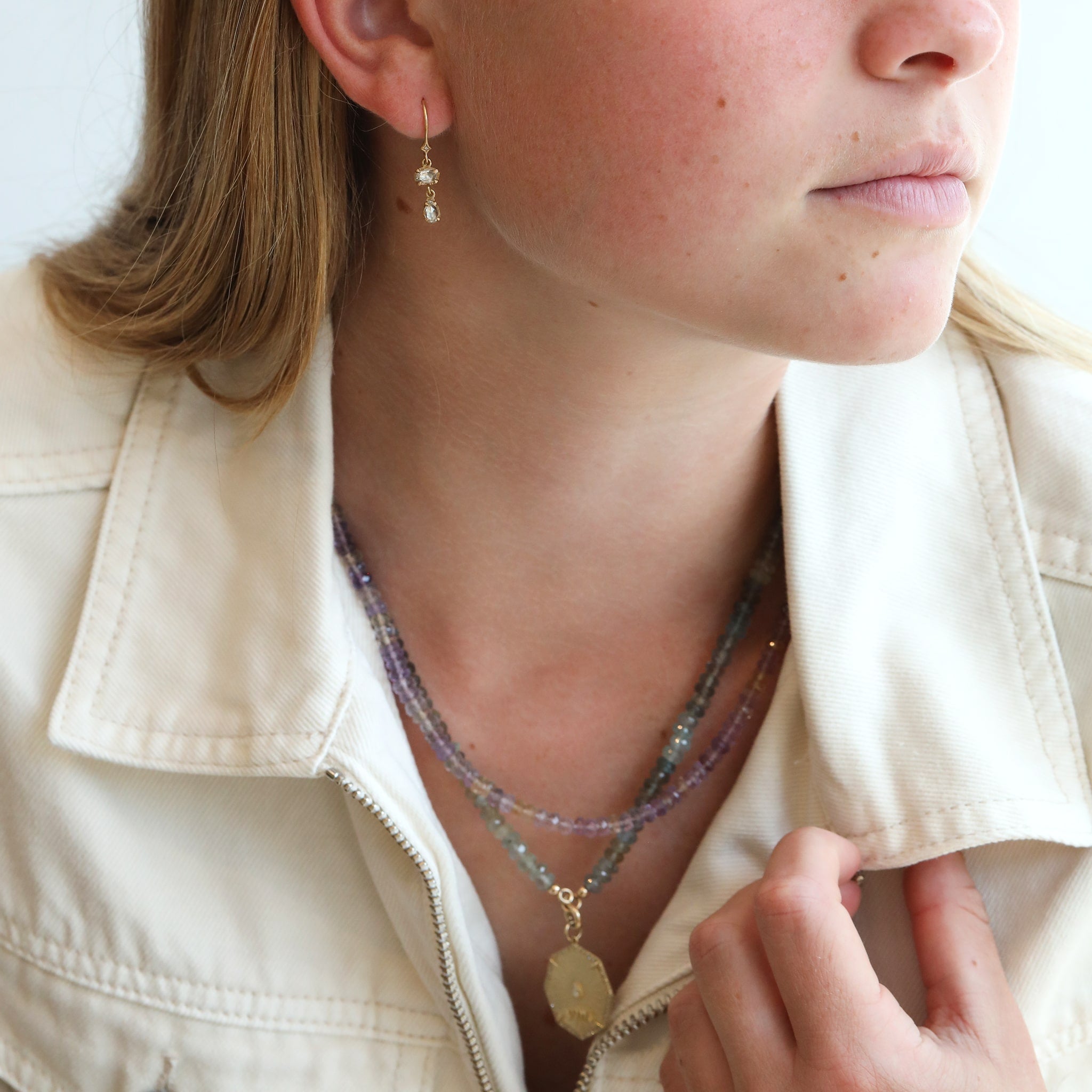 Zahava Faceted Moss Aquamarine Beaded Necklace - 20" – Peridot Fine Jewelry