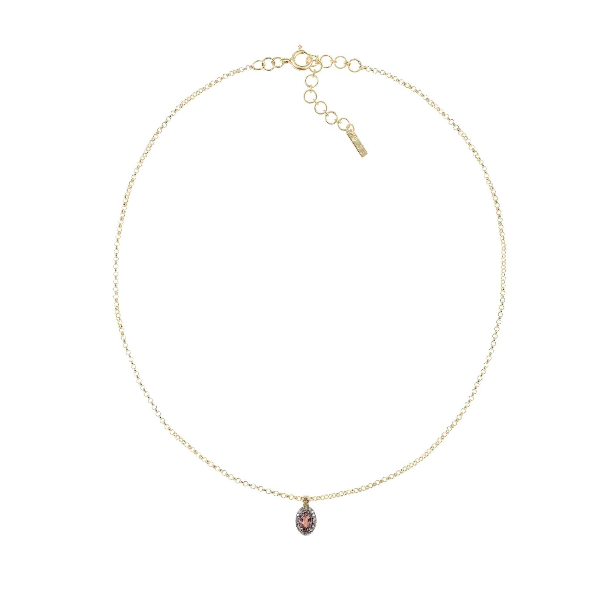 Marie Laure Chamorel Gold Vermeil and Oval Pink Tourmaline Charm ...