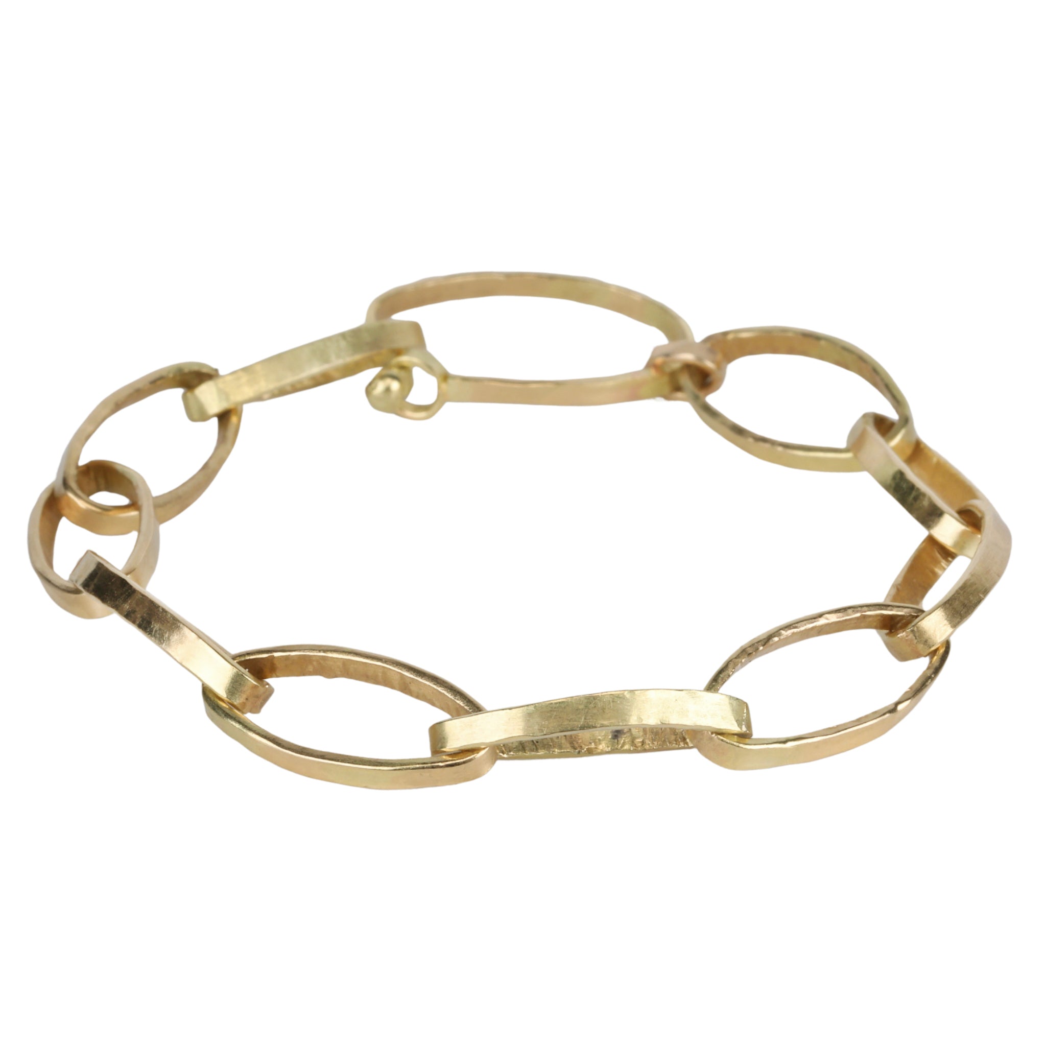 Sarah Macfadden "Isabella" 18 Karat Yellow Gold Oval Link Bracelet ...