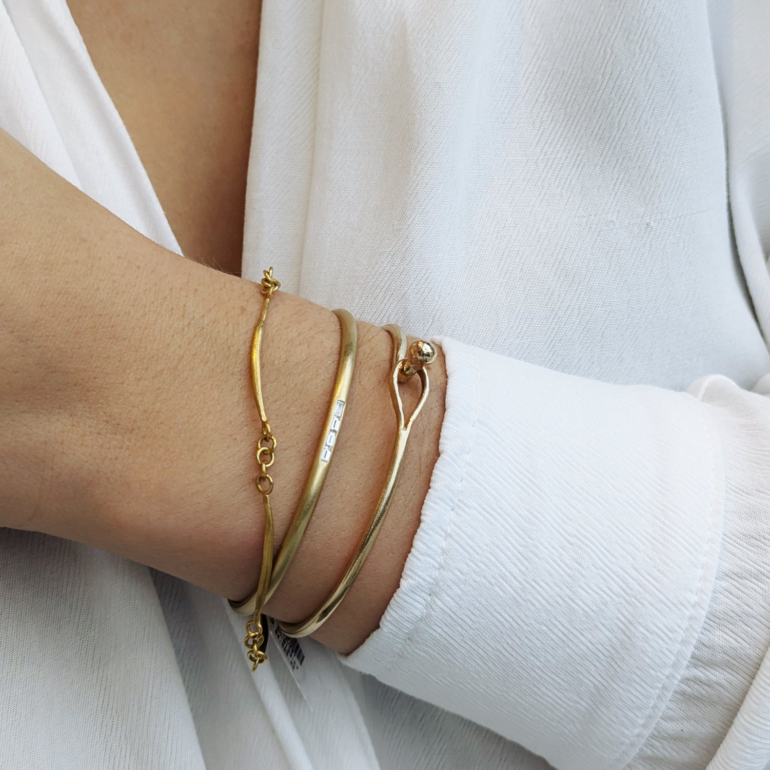 Sarah Macfadden "Laura" 14 Karat Signature Clasp Forged Bracelet ...