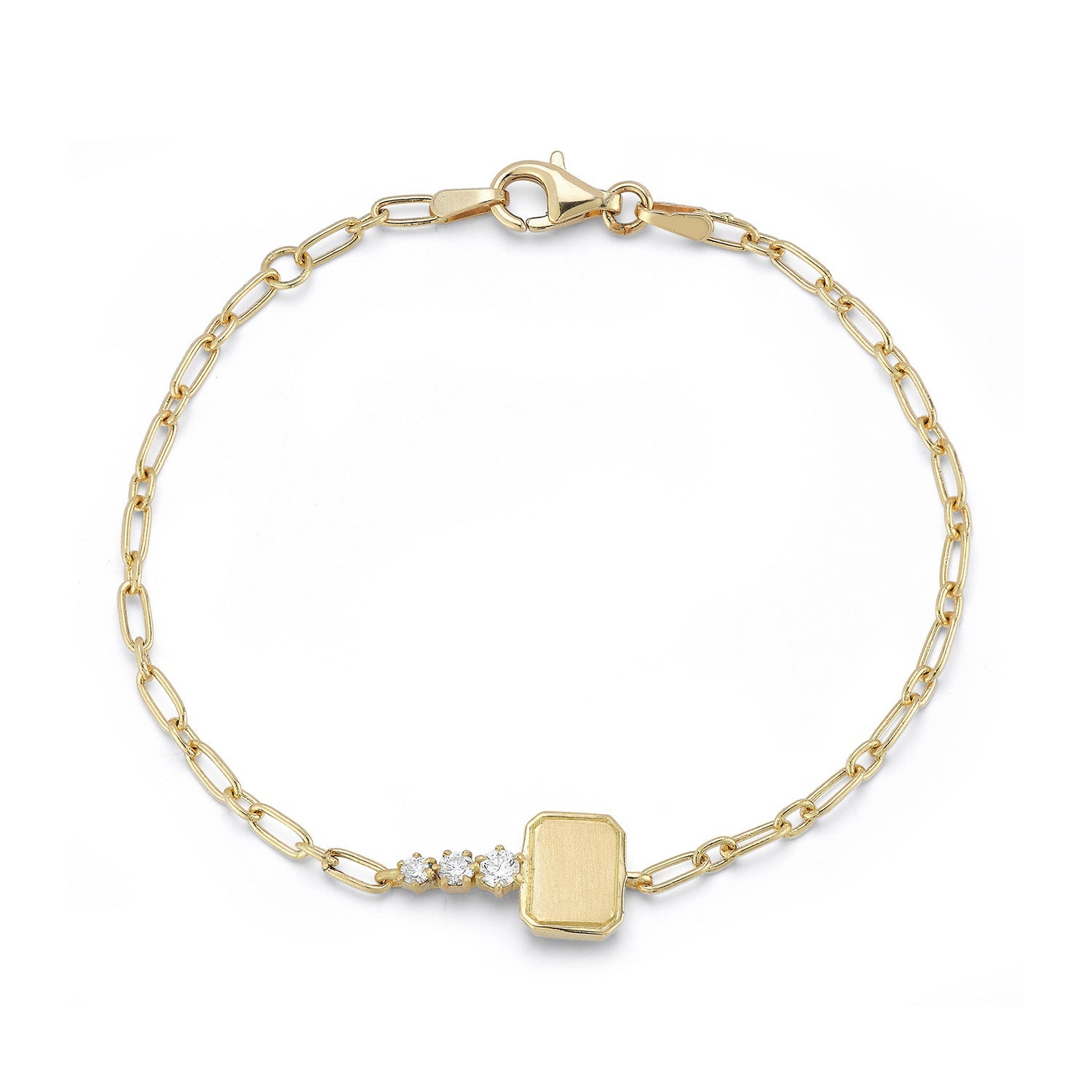 Jade Trau "Mini Catherine Key" Chain Bracelet with Three Diamonds ...