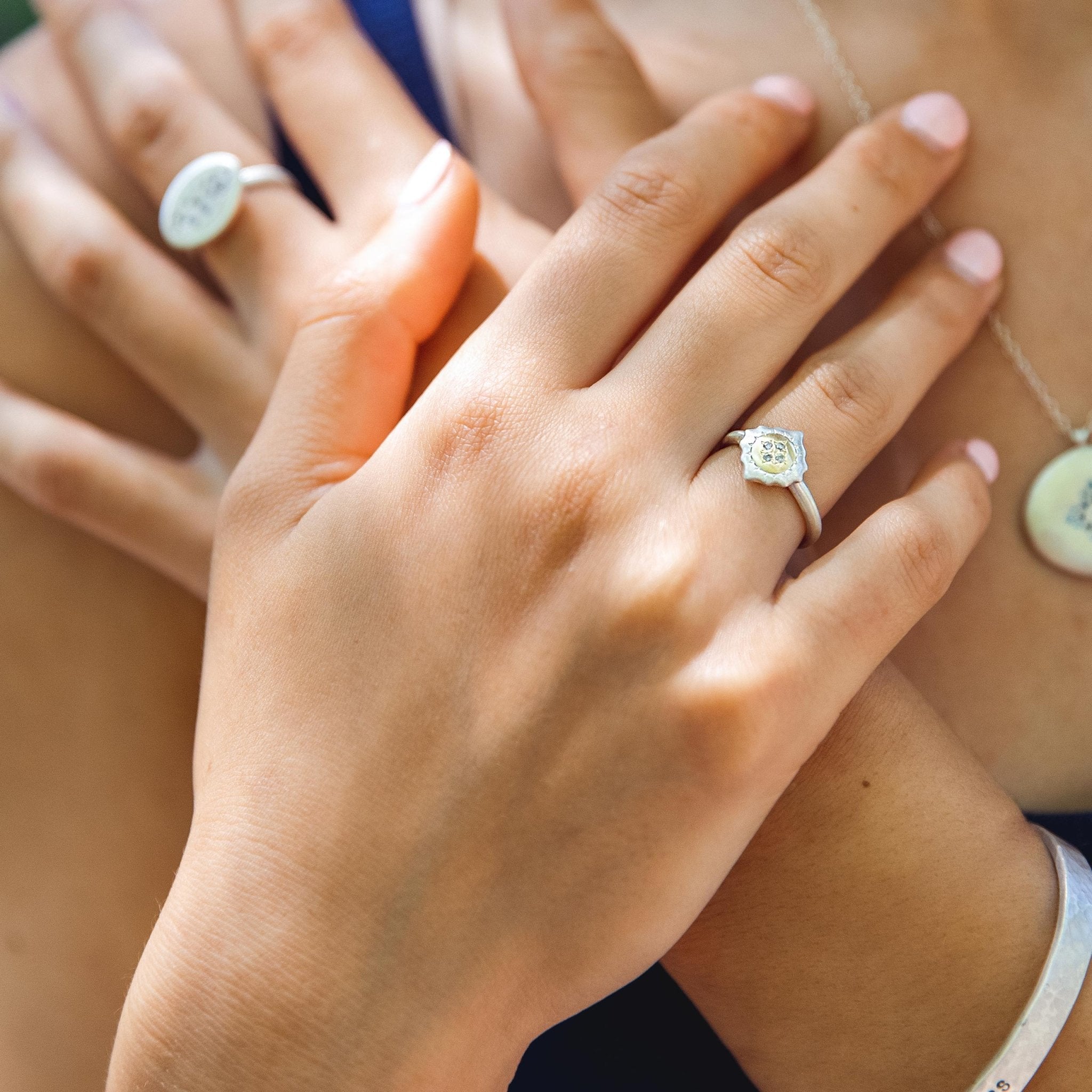 Adel Chefridi Mixed Metal "East & West Charm" Ring with Diamonds ...