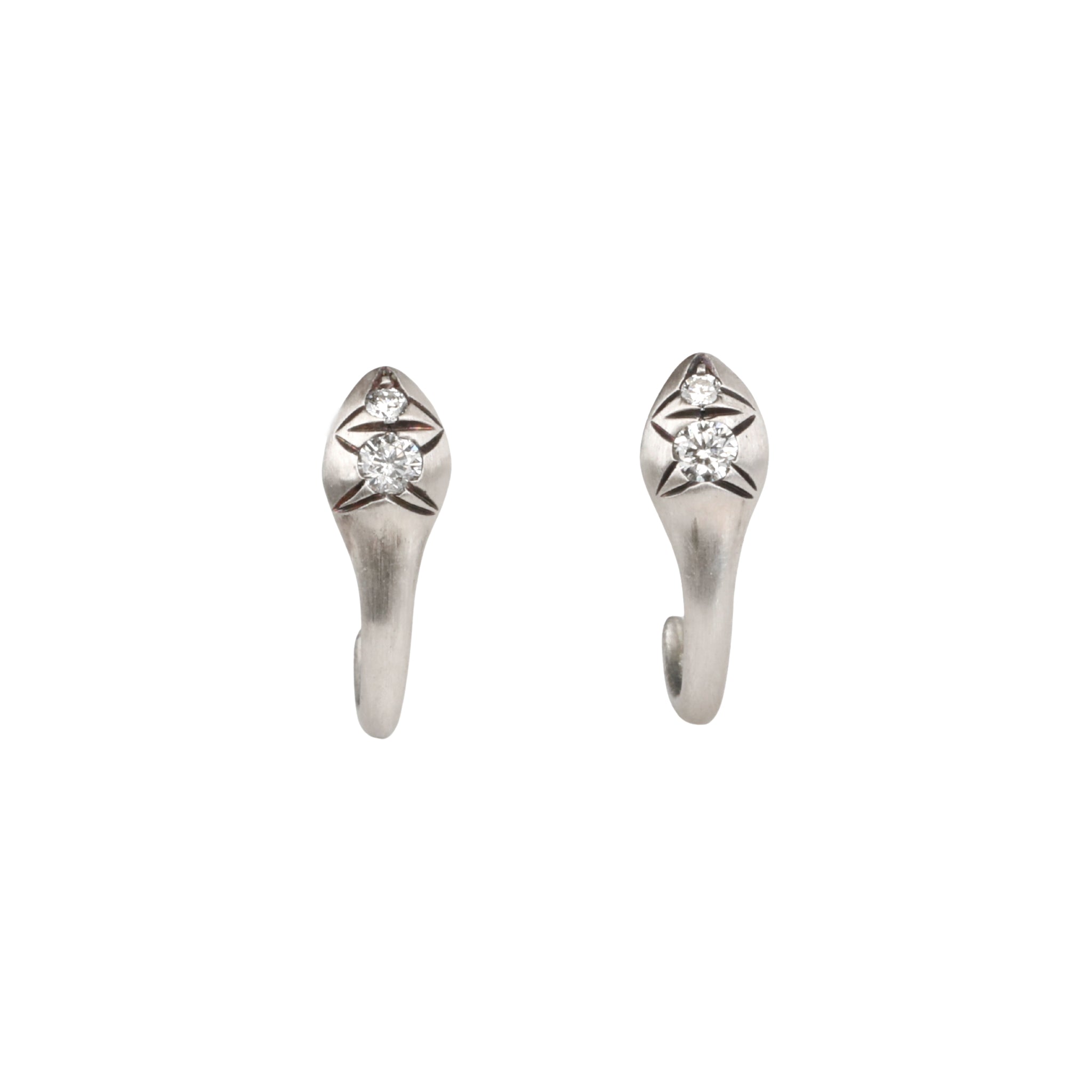dan-yell Sterling Silver "Prem" Open Hoop Earring With Diamonds ...
