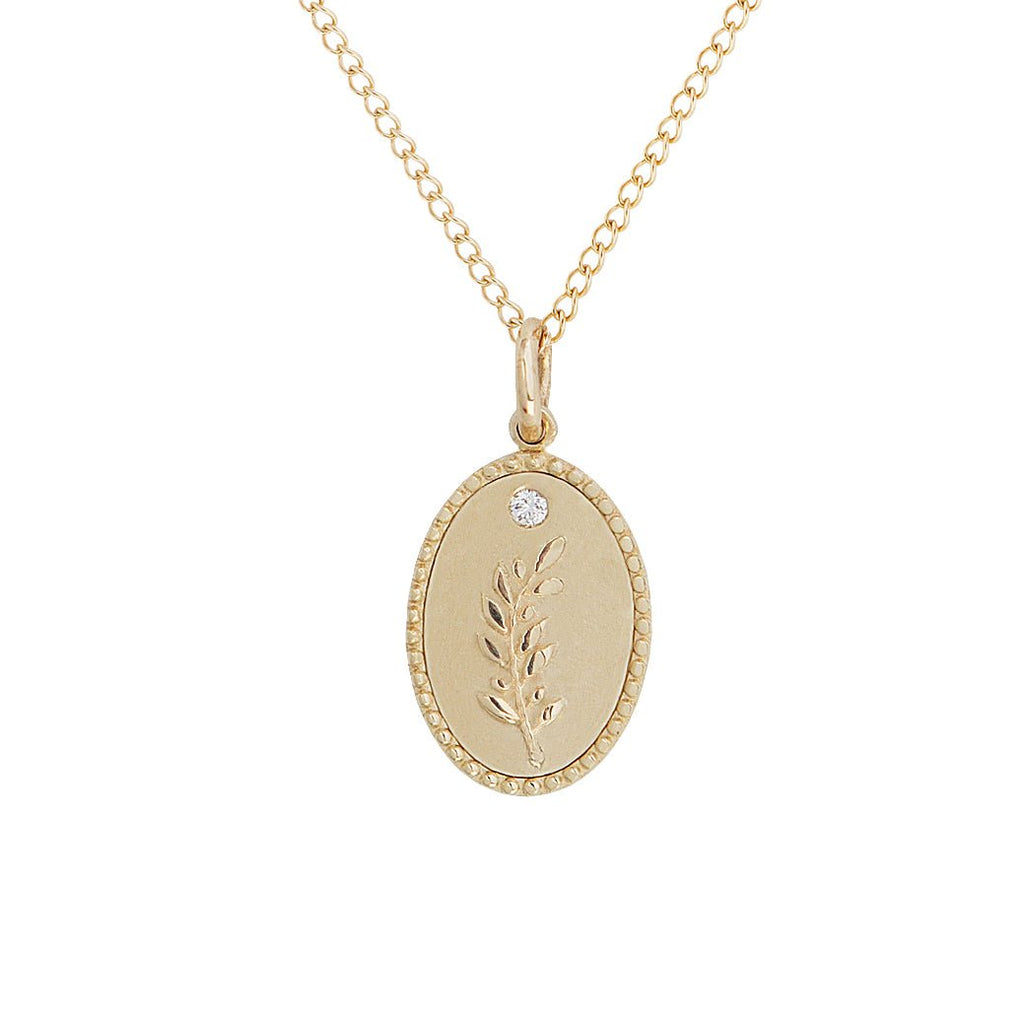 Zahava 10K Gold "Olive Branch" Pendant – Peridot Fine Jewelry