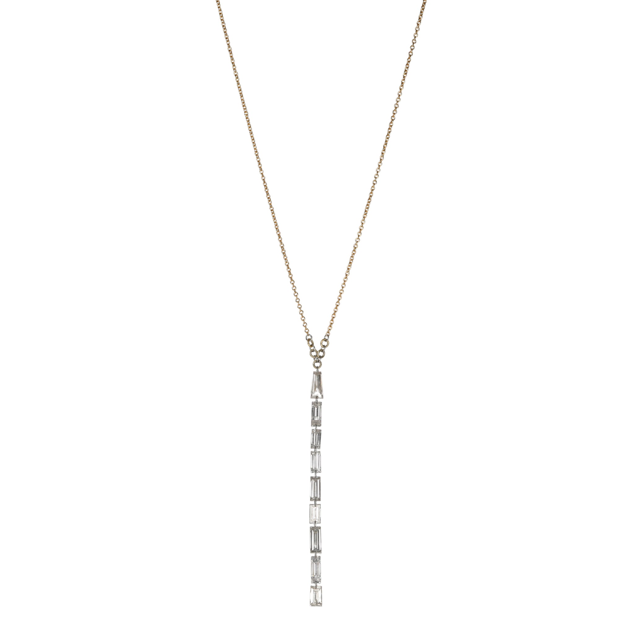 TAP by Todd Pownell Lariat Necklace With 9 Baguette Diamonds – Peridot ...