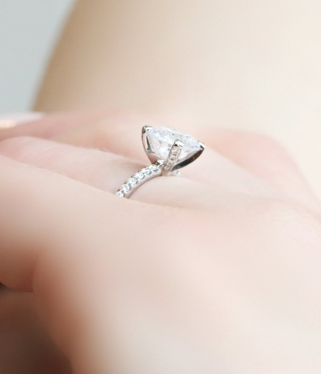 Mark Patterson Platinum Round Diamond Ring Mount with Pave Diamond ...