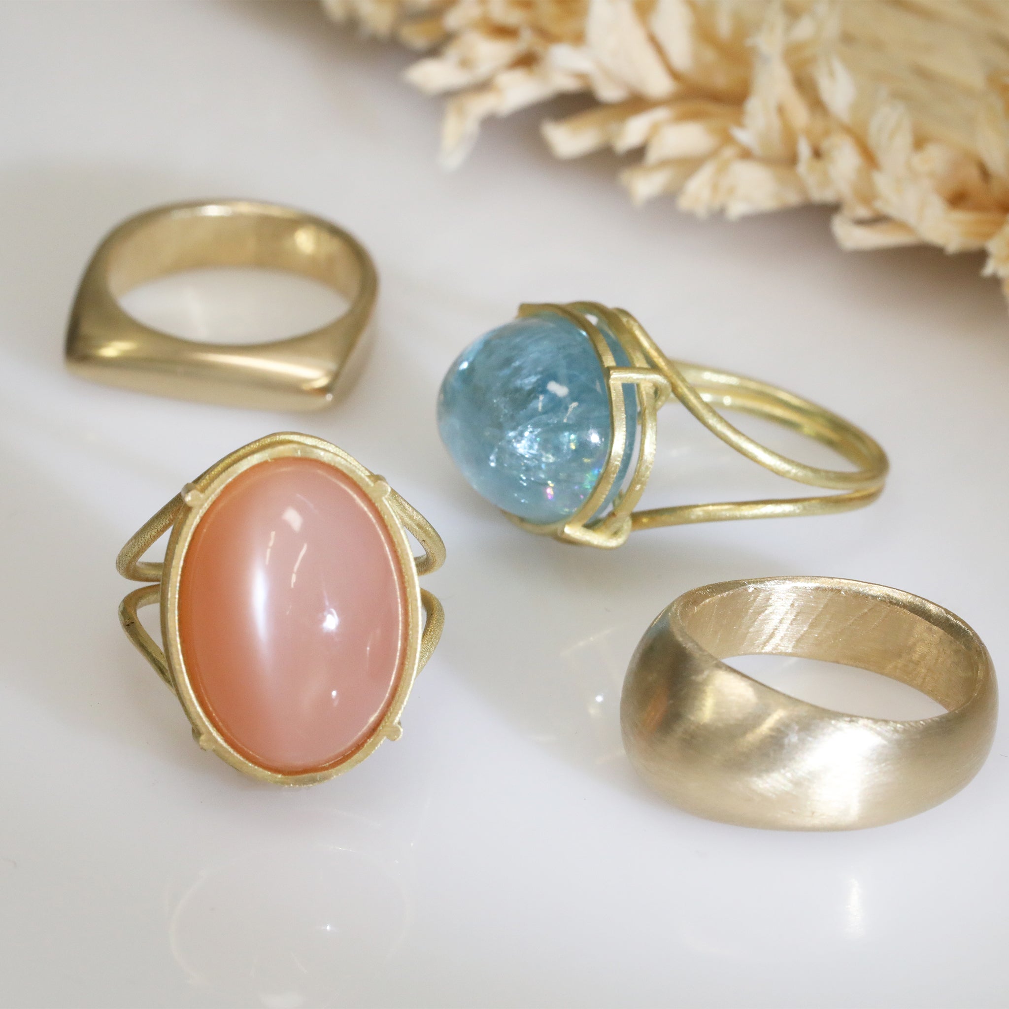 Sarah Macfadden "The Jen" 14 Karat Yellow Gold Hand Carved Ring ...