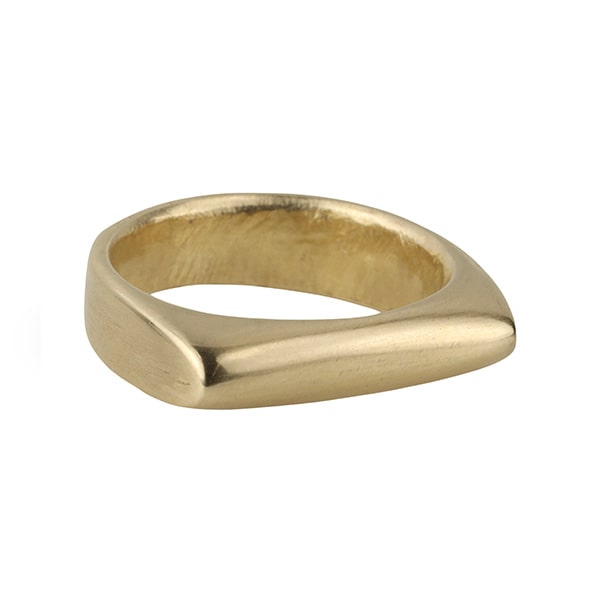 Sarah Macfadden "The Jen" 14 Karat Yellow Gold Hand Carved Ring ...